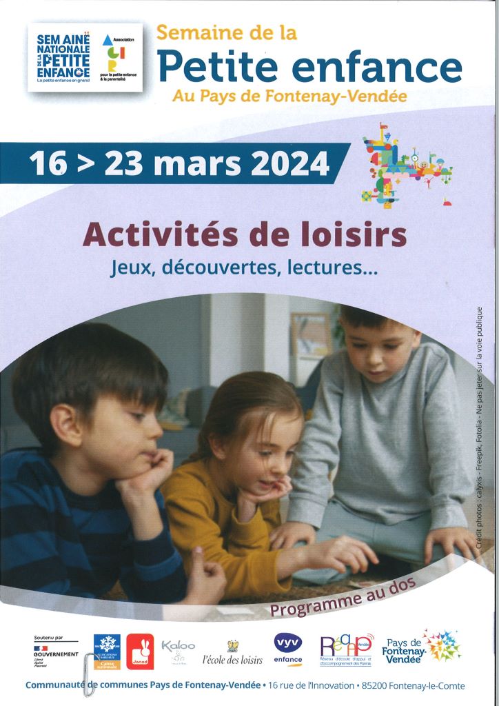 SEMAINE DE LA PETITE ENFANCE - DÉCOUVERTE DES ACCUEILS DE LOISIRS - | DOIX LES FONTAINES