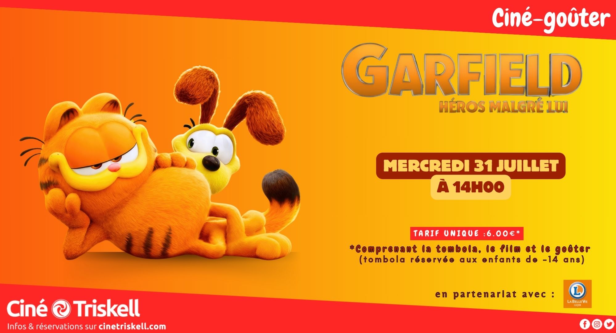 Ciné-goûter // Garfied : Héros malgré lui | LUÇON
