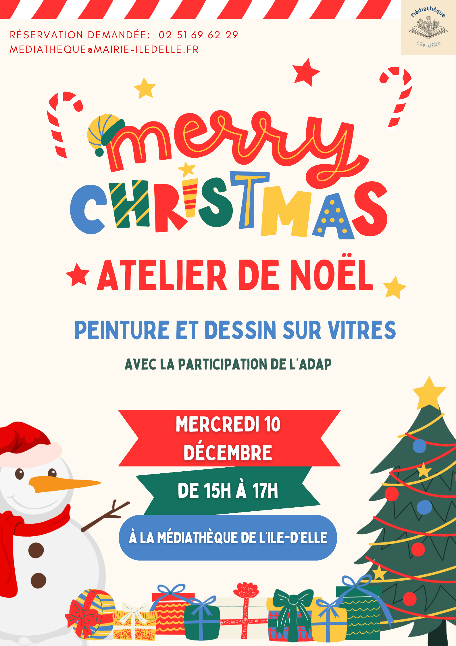 Atelier de Noël, peinture sur vitre | L'ILE-D'ELLE