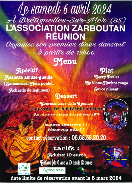 REPAS DANSANT REUNIONNAIS | BRETIGNOLLES-SUR-MER